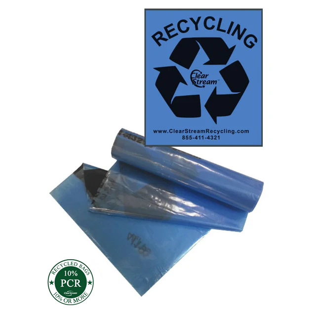 Buy Recycling Bags 25-gal Blue Tint w- Black "Recycle" Recycling Bags ...