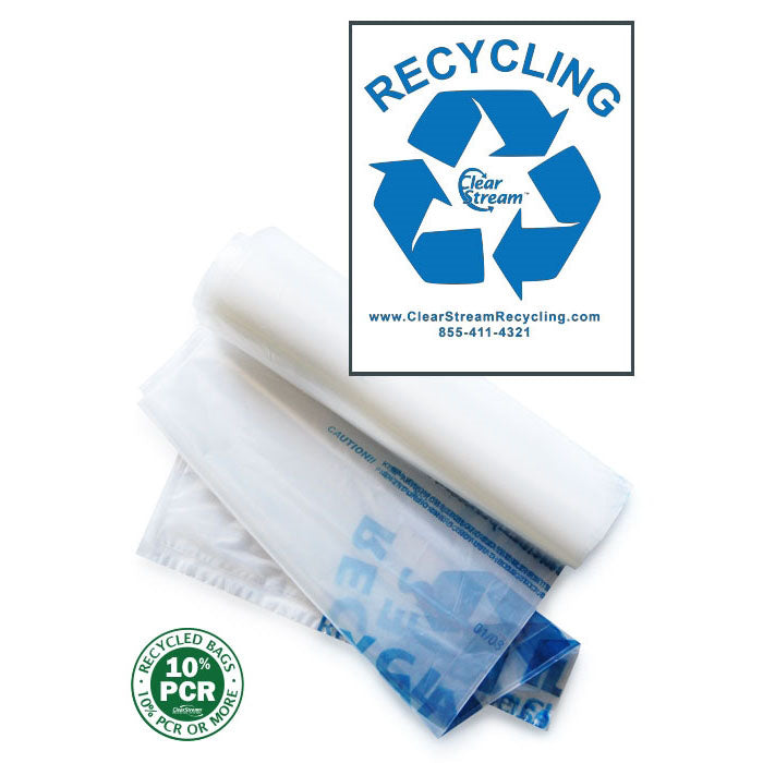 Buy Recycling Bags Clear w- Blue "Recyclables" 40-gallon Recycling Bags ...