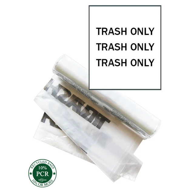 Buy ClearStream Trash Bags Clear w- Black "Trash Only" 40-gallon ...